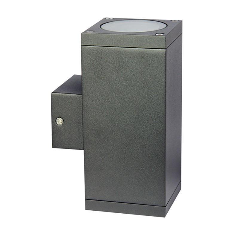 Wall Light Twin Outdoor GU10 in Black Graphite or White 9cm Kube Oriel Lighting– Alpha Lighting